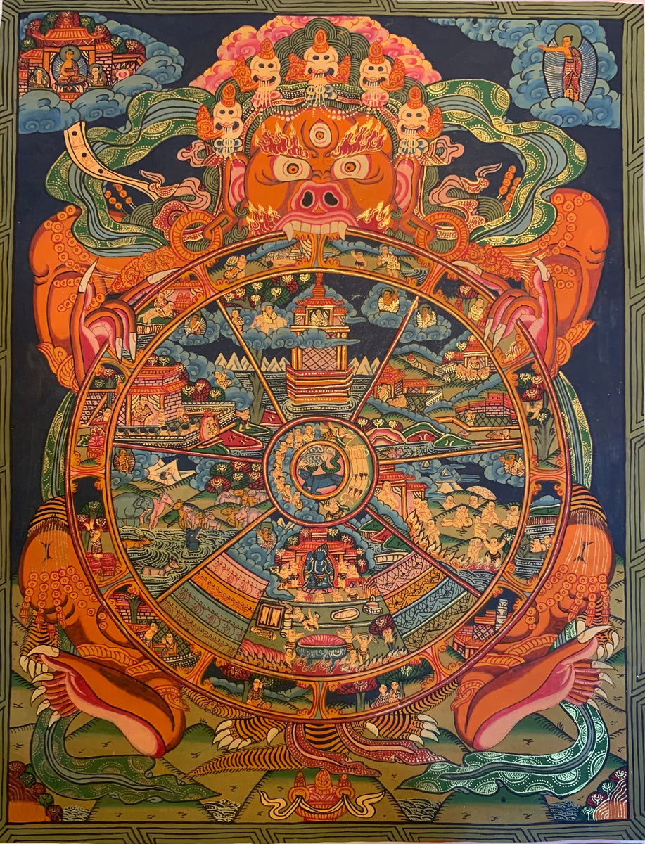 The Wheel of Life Thangka Painting 40*30 | The Thangka