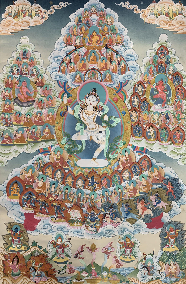 Machik Labdron Refuge Tree Thangka Painting 108*70 | The Thangka